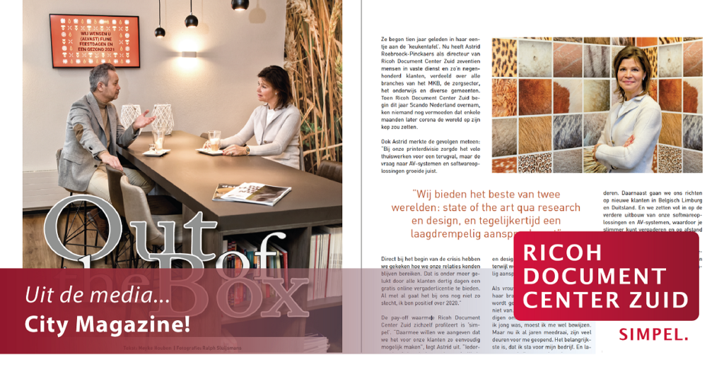 Interview Astrid door City Magazine - Ricoh Document Center Zuid